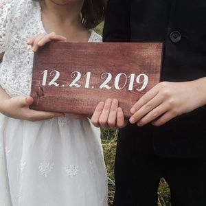 Handmade | Wall Decor | New Wood Established Date Wedding Engagement ...